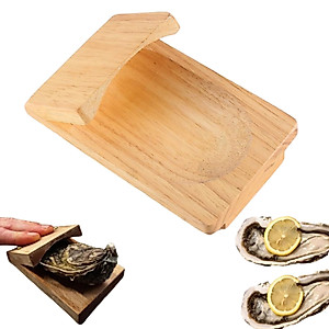 Oyster Shucking Clamp - Wooden Oyster Shucking Clamp Oyster Holder, Handguard Seafood Wood Shucking Clamp Oyster Shucking Protector Oyster Shucking Tool (1pcs)