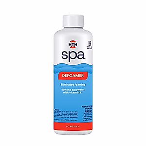 HTH Spa Care Filter Cleaner, Spa & Hot Tub Chemical Deep Cleans Filter, Extends Filter Life, 16 oz & Care Defoamer, Spa & Hot Tub Chemical Eliminates Foaming, Softens Water, 16 oz