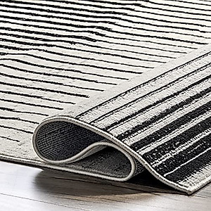 nuLOOM Sabrina Abstract Geometric Sunset Area Rug, 6' 7" x 9', Grey