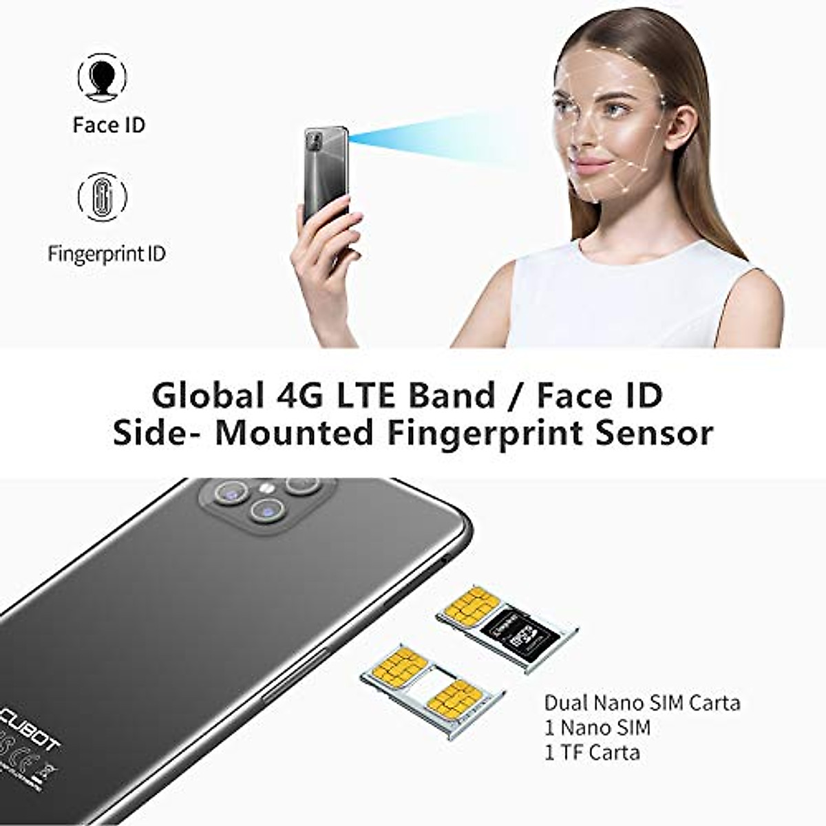 CUBOT C30 Unlocked Android Smartphone 128GB, 4G Dual SIM Cell Phone, 6.4" FHD+ Screen, 48MP Quad Camera, GSM Network, 8GB+128GB, 4200mAh Battery (Green)