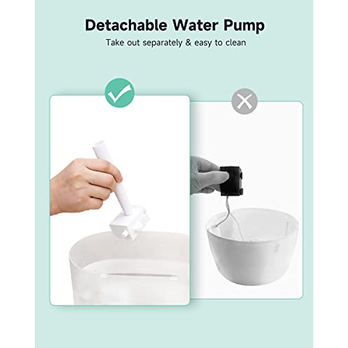 KungFuPet Cat Water Fountain with Wireless Pump, Filtered 3.5L Automatic Pet Quiet Large Dog Water Dispenser for Inside Drinking , BPA-Free