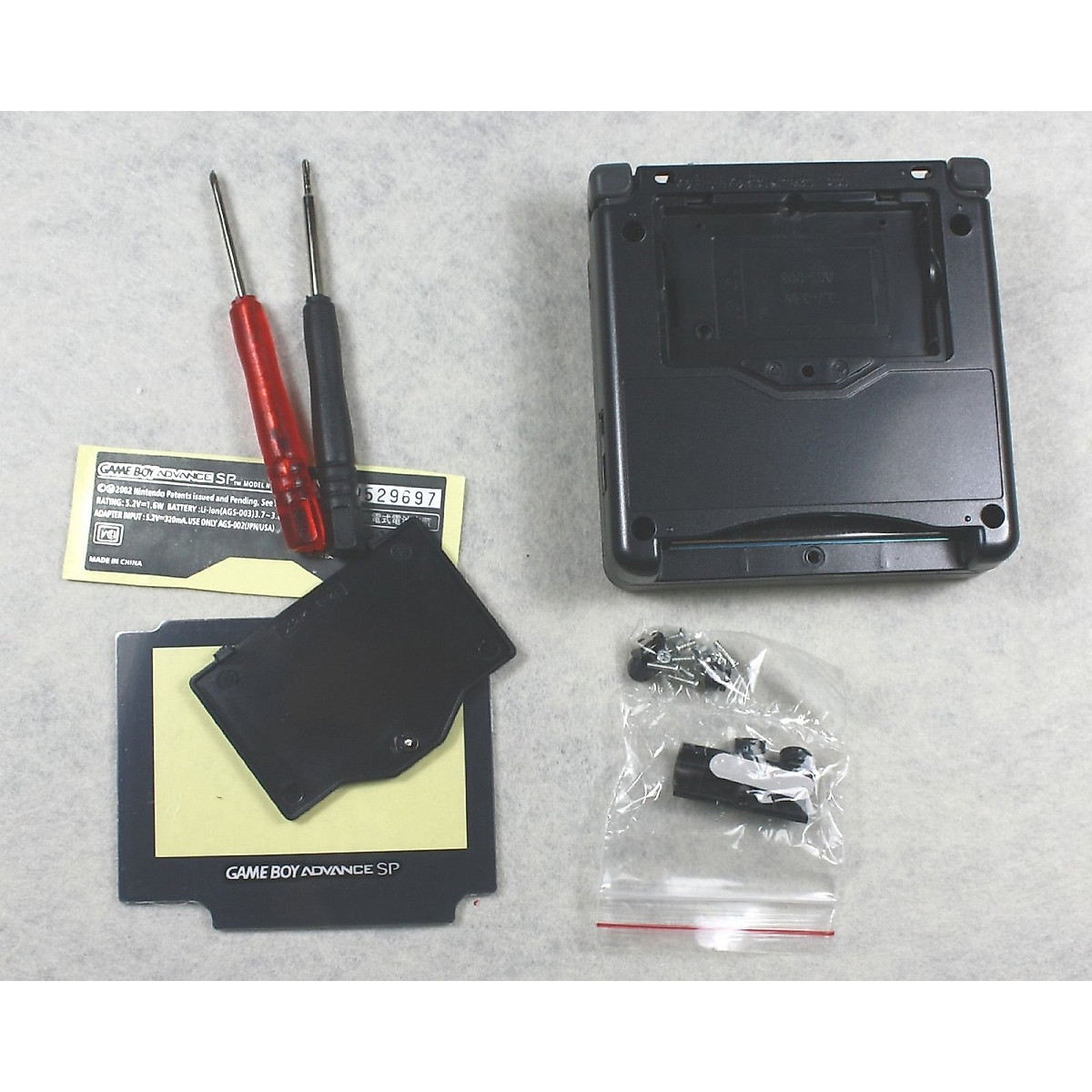 Gametown® Full Housing Shell Pack Case Cover for GBA SP Gameboy Advance SP Black