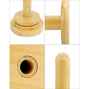 QWORK Wood Yarn Holder with Twirling Mechanism Classic - Convenient and Stylish Storage Solution for Craft & Sewing Supplies - Natural Wood, 7x4 inches, 2 Pack