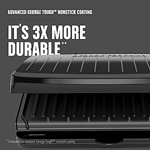 George Foreman 5-Serving Classic Plate Electric Indoor Grill and Panini Press - Black