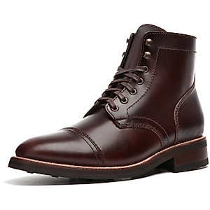 Thursday Boot Company Men’s Captain Cap Toe Leather Boots, Brown, 8.5