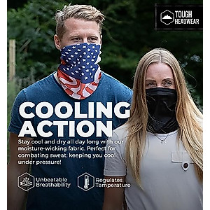 Tough Headband Neck Gaiter Mask for Men & Women - Neck Gaiter Face Mask & Dust Protection w/UV for Fishing, Running & Hiking