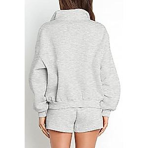 AUTOMET Women's Fashion Oversized 2 Piece Lounge Sets Fall Fashion Outfits 2023 Long Sleeve Cozy Casual Pajamas shorts Sweatsuit Sets