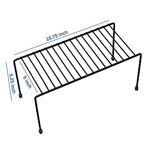 yaenoei Kitchen Shelves, Cabinet Organization Mini Storage Shelf, Black ,Set of 2