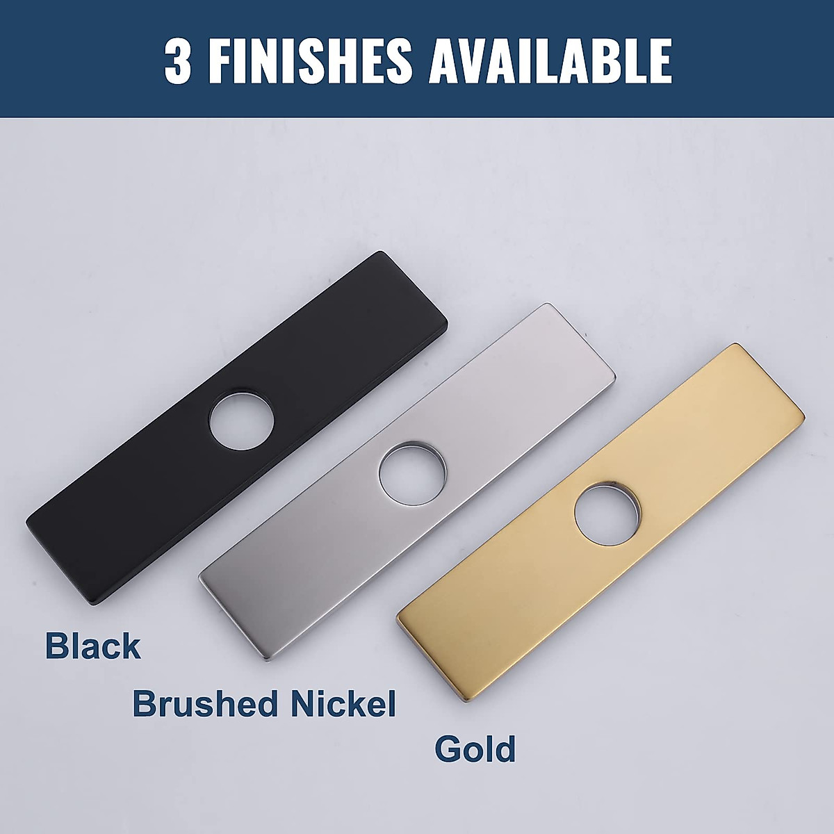 iVIGA 10" Sink Faucet Hole Cover Deck Plate for Bathroom & Kitchen Vanity Sink, Faucet Brushed Nickel Escutcheon Plate Stainless Steel Outside Faucet Cover Cap Rectangle Mixer Tap