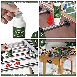 100% Pure Silicone Foosball Rod Lubricant for Sports Arcade Soccer Game Accessories, Foosball Rod Lubricant with Dauber Top Applicator, Easy-to-use Silicone Oil for Soccer Table Pole Accessories