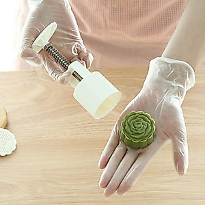 MooncakeMoulds 125g/75g, Mid-Autumn Festival Hand-Pressure MoonCakeMoulds, DIY Hand Press Cookie Stamps Pastry Tool. (4pcs 125g square + 6pcs roundpcs 75g)…