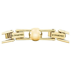 Swarovski Una Angelic Tennis Bracelet, Clear circle-cut Swarovski Crystals with Matching Crystal Pavé on a Gold Tone Finish Setting, Part of the Swarovski Una Angelic Collection