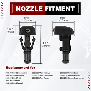 OTUAYAUTO Adjustable Windshield Washer Nozzles - Replacement for 04-13 Ford F150 - Replaces OEM #: 3W7Z17603AA, Spray Jet Kit (pack of 2)
