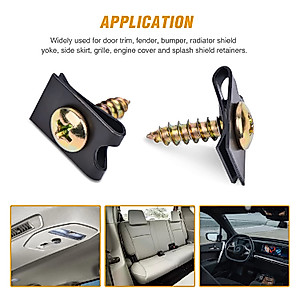 GOOACC 170Pcs Car U-Clip and Screw Assortment Kit 9 Different Sizes Automotive U Nut and Screw Clip Replacement Parts for Dash Door Panel Interior