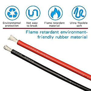 BNTECHGO 10 Gauge Silicone Wire 5 ft red and 5 ft Black Flexible 10 AWG Stranded Tinned Copper Wire