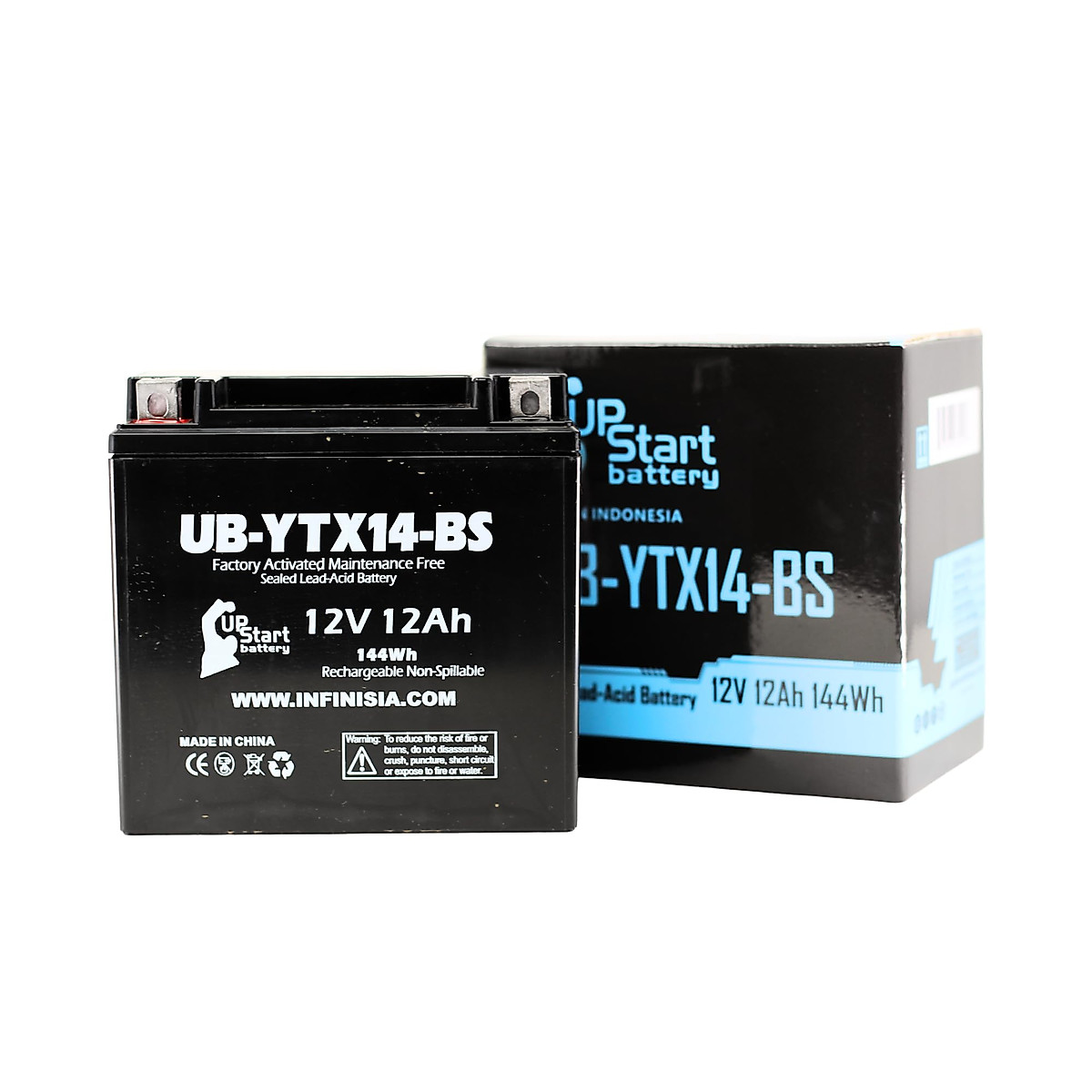 Replacement for 1993 Honda TRX300,FW FourTrax 300, 4x4 300 CC Factory Activated, Maintenance Free, ATV Battery - 12V, 12AH, UB-YTX14-BS