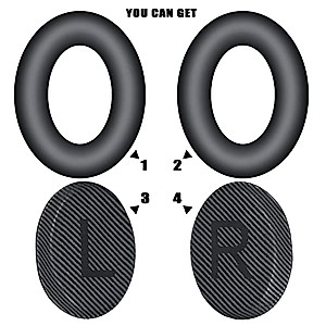 QC35 Replacement Pads Parts QC35 ii Earpads Ear Cushion Accessories Compatible with QuietComfort 35 II QuietComfort 35 (Series I) Wireless Gaming Headset.(Black)