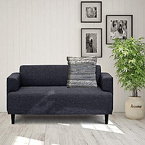 LR Home - LR07435-BLOIIPL Bold Textured Navy Throw Pillow Area Rug, 18" x 18", Blue/Ivory