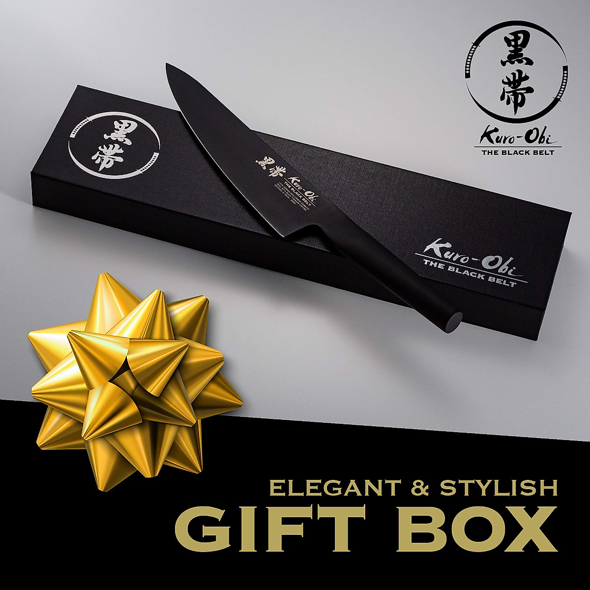 PERFIN Titanium Coated Stylish 8 Inch Chef Knife Made from German High Carbon Stainless Steel for Kitchen and Cooking Needs Lightweight Hygienic