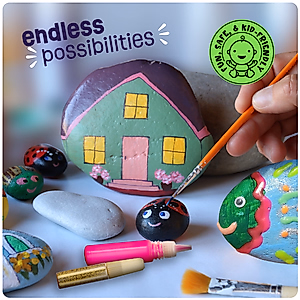 Kids Rock Painting Kit - Glow in The Dark - Arts & Crafts Easter Gifts for Boys and Girls Ages 6-12 - Craft Activities Kits - Creative Art Toys for 6, 7, 8, 9, 10, 11 & 12 Year Old Kids