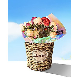 35 in x 50 ft Iridescent Cellophane Wrap Roll – Rainbow Cellophane Roll, Iridescent Film Cellophane Bags Large, Rainbow Wrapping Paper for Flower Gift Baskets Wrap DIY Wrapping (35" fold into 17.5")