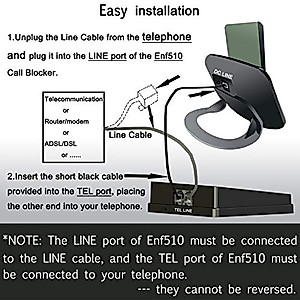 Enf510 Call Blocker for Landline Phones/Answering Machine/Home Cordless Phones, Works with All Analog Telephones, Family Function