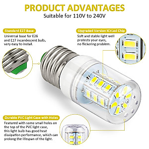 Sanyasi 5304511738 LED Light Bulb Refrigerator for Frigidaire Electrolux KEI D34L Fridge Light Bulb Replace PS12364857 AP6278388 Refrigerator Parts & Accessories (3.5W White Light)