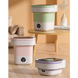 11L Portable Washing Machine with Foldable Design and 3 Cleaning Modes - Mini Washer for Baby Clothes, Underwear, Socks, and Small Items - Ideal for Apartment, Dorm, Camping, Travel (Green)