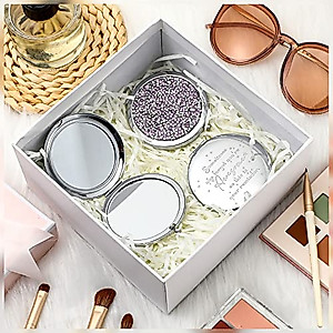 Roowest 10 Pcs Inspirational Compact Mirror Sometimes You Forget You're Awesome Appreciation Thank You Gifts for Women Employee Coworker Staff Magnifying Pocket Mirror (Light Purple)
