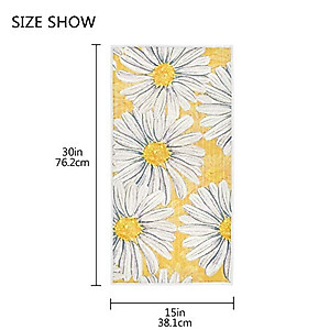 susiyo Watercolor Floral Daisy Flowers Hand Towels Luxury Print Bathroom Towel Highly Absorbent Extra Soft Fingertip Towels Multipurpose Towels for Yoga Gym Spa Hotel Bathroom (30 x 15 inch)