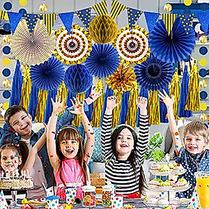 Paper Fans Party Decorations Glitter Paper Triangle Flag Pennant Banner Tassel Garland Circle Banners Party Supplies for Graduation,Bachelorette, Birthday, Wedding, Baby Shower