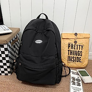 Juoxeepy Laptop Backpack Cute Aesthetic College Backpack for Women Lightweight Everyday Backpack Nylon Travel Daypack Rucksack