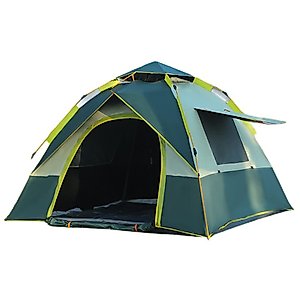 Camping Tent - 2-4 Person Easy Pop Up Tent with 2 Doors & 2 Windows,Waterproof Instant Tent,Lightweight & Portable Family Tents for Outdoor Camping, Hiking & Traveling (Green,3-4 People)