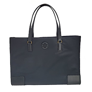 Tory Burch 136144 Ella Black With Gold Hardware Women's Large Nylon Tote Bag