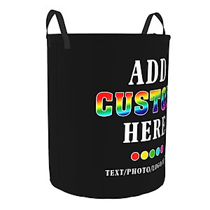 Custom Laundry Hamper For Kids Adults Personalized Dirty Clothes Large Storage Basket Collapsible Customized Waterproof Laundry Baskets With Handle For Bathroom Living Room Bedroom Home