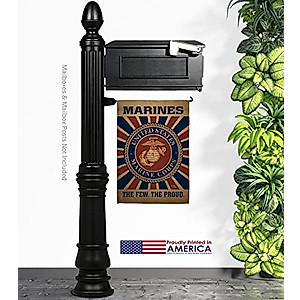 Breeze Decor Marine Corps Garden Flag Set Mailbox Hanger Armed Forces USMC Semper Fi United State American Military Veteran Retire Official House Banner Small Yard Gift Double-Sided, Made in USA