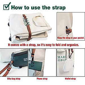 haruobun Slim Storage Rolling Bag, Compact Cooler, Insulated Collapsible Beach Summer, Fashion Rolling Shopper for Office Bathroom Kitchen Camping Mart Library Laundry Room Narrow Places, White