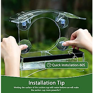 Window Bird Feeders for Outside with Strong Suction Cups Home Bird Feeder, Transparent Bird House Cat Kids and Elderly Viewing Bird Feeder for Window Perch (Polyurethane)