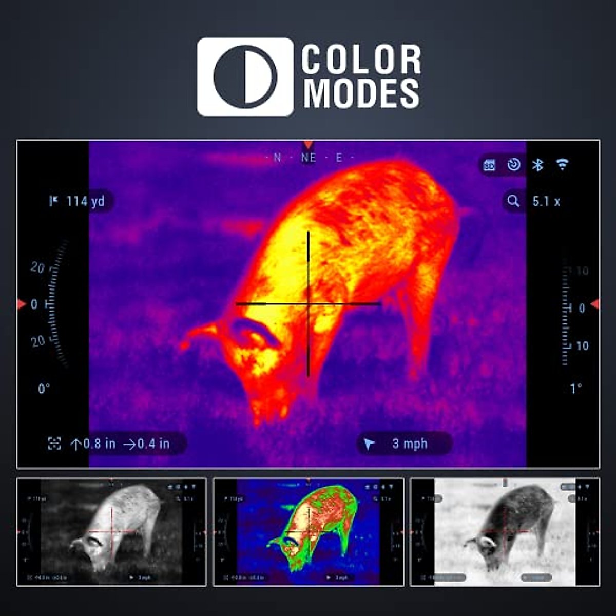 ATN ThOR 4 1.25-5x, 384x288, Thermal Rifle Scope w/Ultra Sensitive Next Gen Sensor, WiFi, Image Stabilization, Range Finder, Ballistic Calculator and IOS and Android Apps , Black
