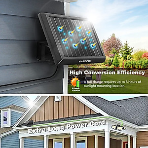 K KASONIC Solar Flood Lights, 2500LM Super Bright Motion Sensor with Remote, IP65 Waterproof Solar Security Spot Lights with 15Ft Cable for Patio, Garage, Porch, Yard, 2 Pack
