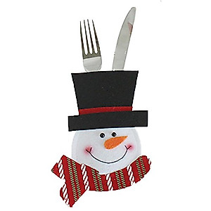 Weimay 1Pcs Christmas Dinner Table Decorations Tableware Holder Christmas Socks Decorations Mini Christmas Stockings Knife Spoon Fork Bag for Xmas Party Dinner Table Decoration