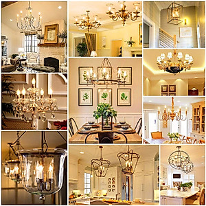 ANWIO C35/CA11 Flame Tip Chandelier Light Bulbs, LED Filament Bulb Candelabra E26 Base, Dimmable 4.5W (60W Equivalent) B11 E26 Medium Base, 2700K Warm White, 6 Pack