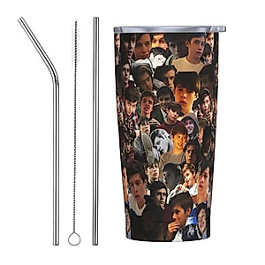 OAEWRE Nick Actors Robinson Stainless Steel Mug Insulated Tumbler Coffee Mugs with Lids and Straw Double Wall Vacuum Cup 20oz