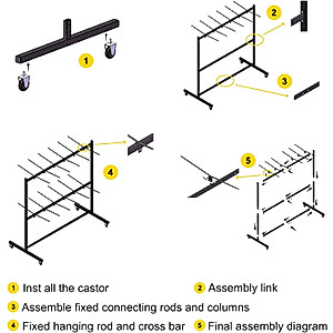 VEVOR Folding Chair and Table Cart 750lbs Capacity Combo Cart for 42 Chairs and 12 Tables Steel Frame Folding Chair Racks for Storage Swivel Wheels Folding Chair Storage with Steel Rope
