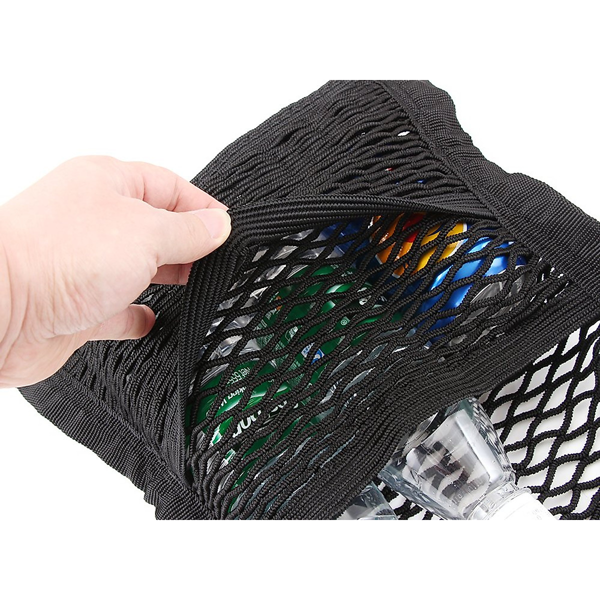 NEOUZA Car Mesh Organizer, Seat Back Net Bag, Barrier of Back seat Front Seat Pet Kids, Cargo Tissue Purse Holder, Driver Storage Netting Pouch SUV Minivan Pickup Truck Drive Safe (3-Layer)