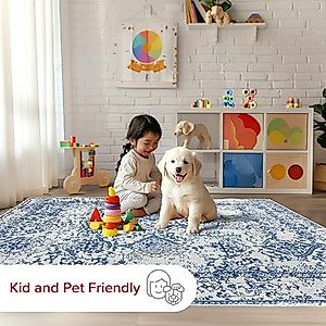 nuLOOM Odell Faded Vintage Runner Rug, 2' 6" x 10', Light Blue