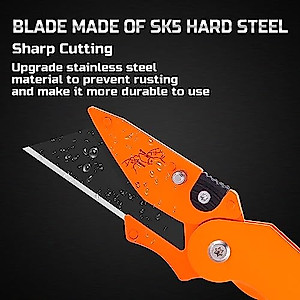 Lichamp 6-Pack Folding Utility Knife Box Cutter, Quick Change Razor Knife Utility Pocket Construction Blade Knife, (Orange, C6OG)