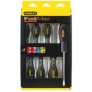 Stanley 065438 Fatmax Screw Driver Set includes Parallel/ Flared/ Phillips/ Pozi Drives (7 Pieces)