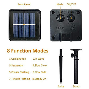 BOSON Outdoor Solar Flower String Lights 2 PK 50LED 30.6ft 8 Modes Multicolor Fairy Cherry Blossom Sakura Waterproof Outdoor Decor Lights for Garden, Party, Wedding, Christmas Decor