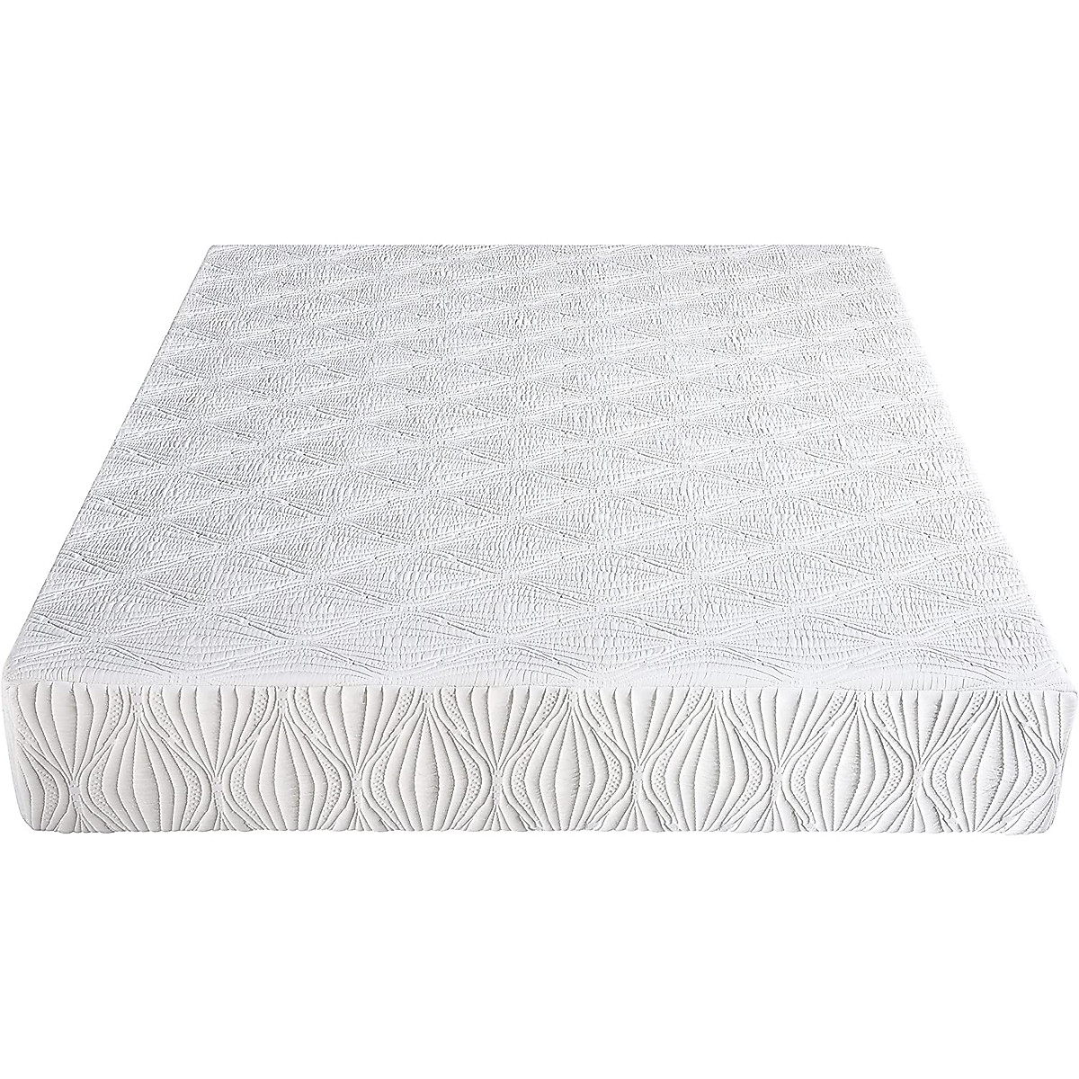 AC Pacific VISCOGEL Gel Infused Polyester Memory Foam Mattress Made in USA, Queen, White